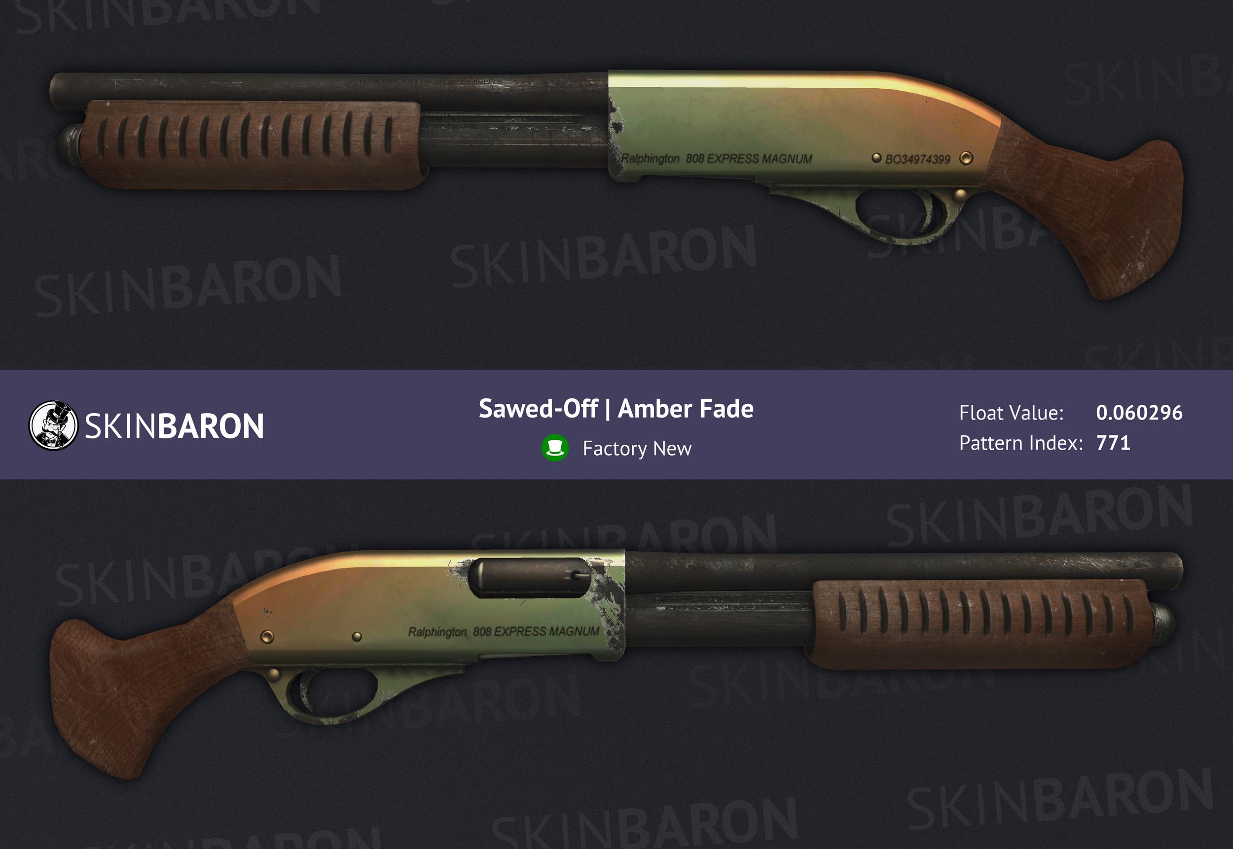 Buy Sawed-Off | Amber Fade (Factory New) | SkinBaron